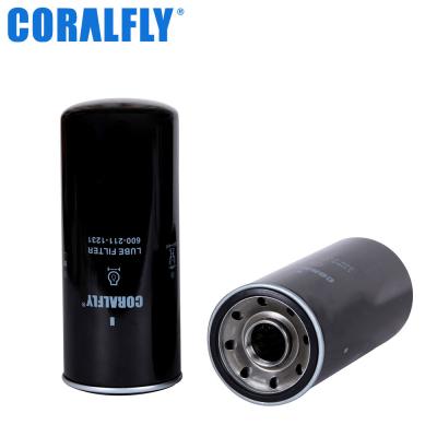 China 21 Micron 600 211 1231 Komatsu Oil Filter for CUMMINS 3313279 for sale