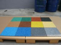 China Gym Rubber Floor Tiles Red / Yellow Weight Lifting Flooring 500x500x40mm for sale