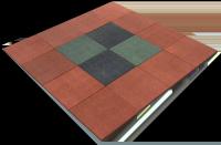 China Indoor Gym Sports Rubber Flooring Tiles Anti Shock Red 500x500x30mm for sale
