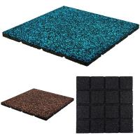 China Anti Slip Gym Fitness Mat 500*500mm Sound Proof Flooring Black for sale