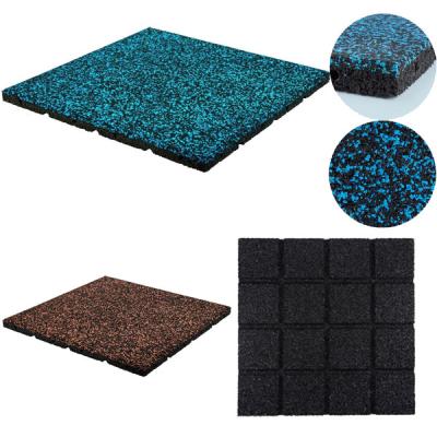 China 500*500mm Sports Floor Tiles Customized Gym Fitness Flooring Sound Proof for sale