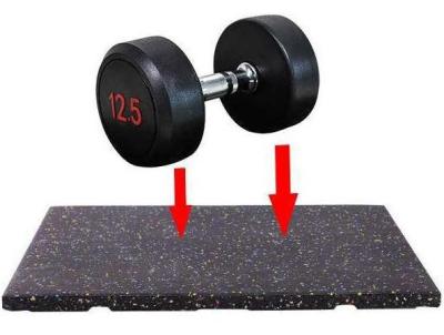 China Black Gym Flooring Tiles 25mm Rubber Gym Flooring Sound Insulation for sale