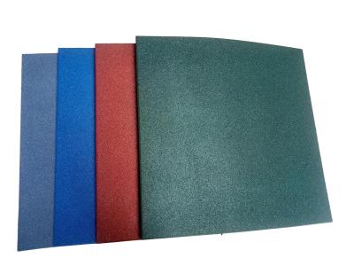 China Green Outdoor Rubber Floor 20mm / 30mm / 40mm Rubber Playground Mats for sale