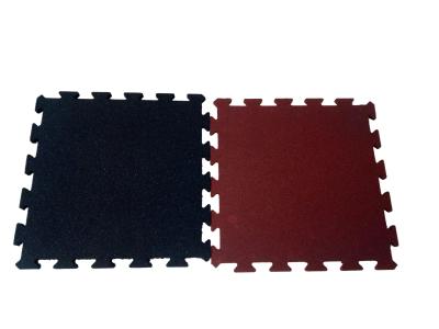China Anti Slip Sports Flooring Interlocking Tiles Non Toxic Interlocking Fitness Tiles Black for sale