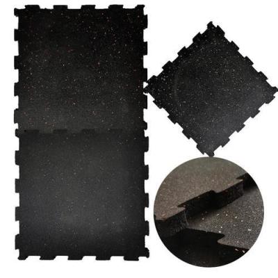 China Black Interlocking Gym Floor Mats Anti Slip Laminate Gym Flooring 1000X1000X50mm for sale