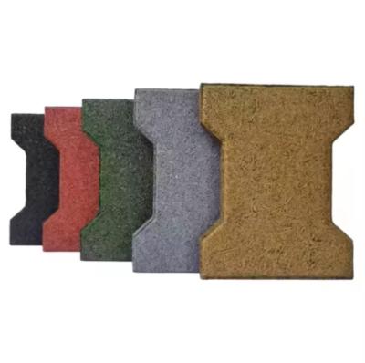China Rubber Driveway Pavers Dog Bone Shape Equine Flooring Interlocking Rubber Pavers for sale