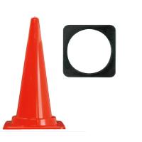 China Square Traffic Cone Weight 1.5 Kg Safety Cone Rubber Base 280*280*27mm for sale