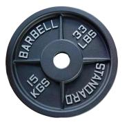 China 15KG Gym Rubber Bumper Plates Black Cast Iron Bumper Plates 33 LB for sale