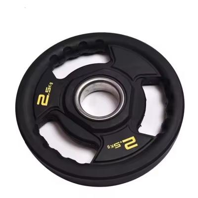 China 5.5 LB Rubber Weight Plates Unisex Tri Grip Olympic Plates 2.5kg for sale