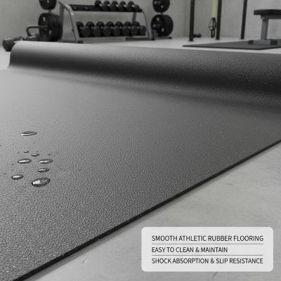China Smooth Athletic Rubber Flooring Easy To Clean And Maintain Provides Shock Absorption And Slip Resistance For Athletic for sale