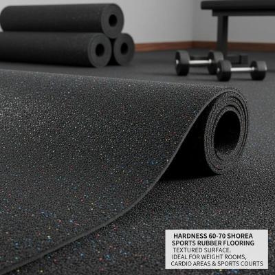 China Hardness 60-70 ShoreA Sports Rubber Flooring Textured Surface Ideal Choice for Weight Rooms Cardio Areas and Sports Courts for sale