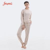 China Women's 2 Piece Loungewear Set Long Sleeve Pullover Joggers Solid Sweatsuit 100-160cm for sale