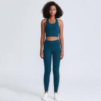 China Women's High Impact Cross Strappy Sports Bra and Leggings Set 2 Piece 210gsm Nylon Spandex for sale