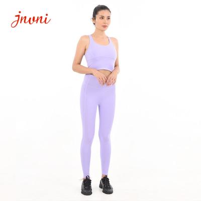 China 75% Recycled Polyester 25% Spandex High Impact Sports Bra and Leggings Set 2 Piece Gym Activewear for sale