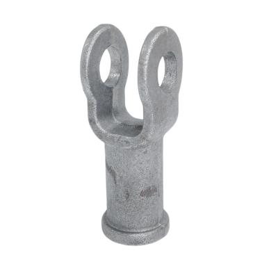 China 50kN Hot Forged Clevis With Spherical Lock Ring For Power Transmission for sale