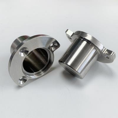 China CNC Turned and Milled Stainless Steel Flange Shaft Sleeve with Internal Thread M6 to M30 for sale