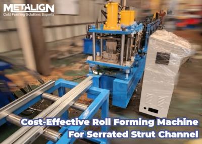 China 15Kw Strut Channel Roll Forming Machine Hydraulic Punching And Adjustable Guide System for sale