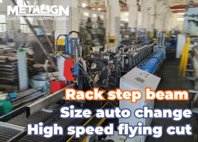 China 29 Stations Step Beam Rack Roll Forming Machine With Flying Welding for sale