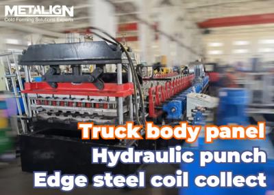 China Closed Panel Truck Body Roll Forming Machine With In Line Trimming And Hydraulic Post Press for sale