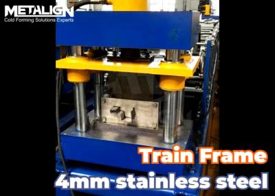 China 4mm Stainless Steel Train Frame Automotive Roll Forming Machine Production Line With Hydraulic Punching And Roll Forming for sale