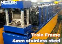China Heavy Duty Train Frame Stainless Steel Roll Forming Machine With Hydraulic Punching Multi Bend for sale
