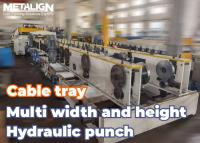 China Heavy Duty Cable Tray Roll Forming Machine With Adjustable Width Dual Wall Structure And Hydraulic Punching for sale