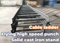 China High Speed Ladder Edge Cable Tray Roll Forming Machine With Servo Feeding And Hydraulic Shearing for sale