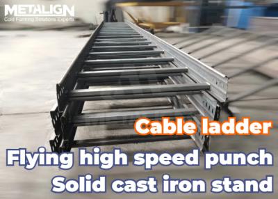 China High Speed Ladder Edge Cable Tray Roll Forming Machine With Servo Feeding And Hydraulic Shearing for sale