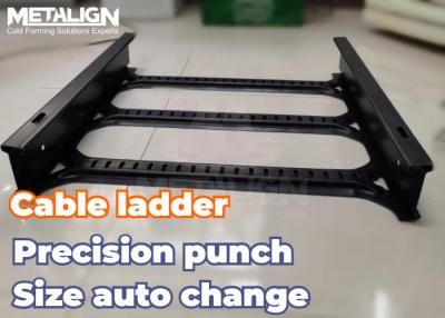 China Adjustable Width Ladder Tray Roll Forming Machine With Servo Feeding for sale