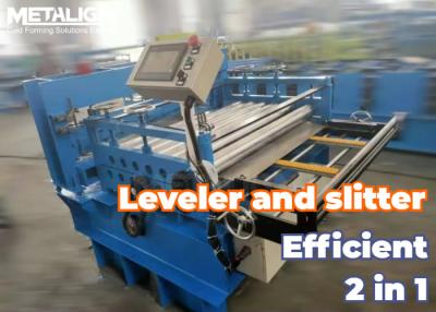 China Efficient 0.8-1.5mm Slitting Cutter Machine With Leveling Machine And Hydraulic Cutter for sale