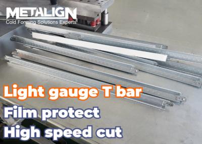 China T Bar Drywall Roll Forming Machine With Protective Film And Hydraulic Punching System for sale