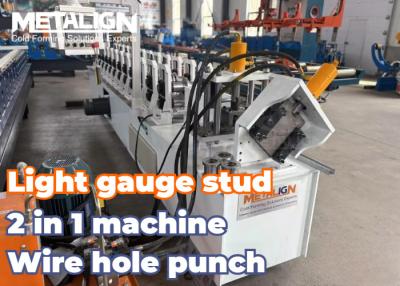 China Embossing And Hydraulic Punching Drywall Steel Stud Roll Forming Machine Manual Adjustable for sale