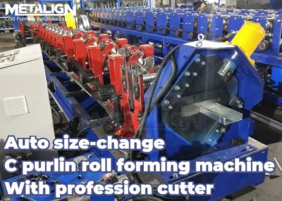 China Auto Size Change C Purlin Roll Forming Machine Price 15m/Min With Profession Cutter for sale