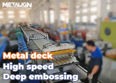 China Embossed Concrete Bonding Metal Deck Floor Roll Forming Machine With Electric Sync Table for sale