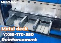 China 95mm Shaft Diameter Embossing Metal Roll Forming Equipment For YX65-170-550 Floor Deck With Hydraulic Cutting System for sale