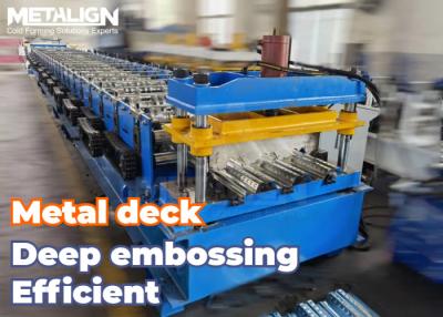 China High Friction Surface Embossing Floor Deck Forming Machine For YX70-165 Metal Deck for sale