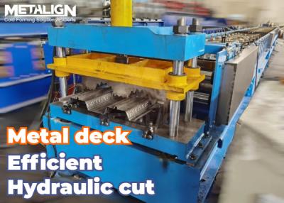 China 15m/Min High Speed Floor Deck Roll Forming Machine With Custom Embossing And Hydraulic Cutting for sale