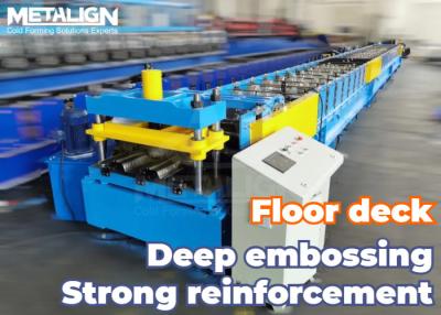 China Floor Deck Roll Forming Machine With Customizable Embossing And Hydraulic Cutter for sale