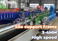 China Heavy Duty Column Silo Roll Forming Machine With Tracking Punching And Hydraulic Cutter for sale
