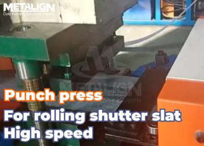 China Servo Feeding Punching Shutter Door Roll Forming Machine For Perforated Shutter Profiles for sale