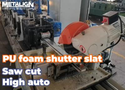 China Dual Coil PU Foam Insulated Shutter Slat Roll Forming Machine 15m/Min for sale
