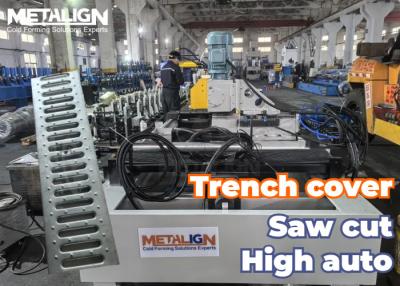 China High Speed Trench Cover Roll Forming Machine With Precision Punching And Flying Saw Cutting for sale