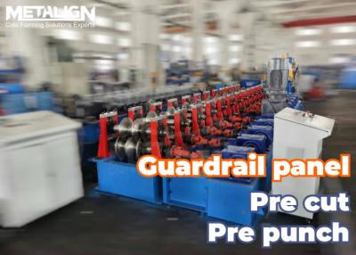 China Highway Guardrail W Panels Metal Roll Forming Equipment With Hydraulic Punching And Magnetic Stacking for sale