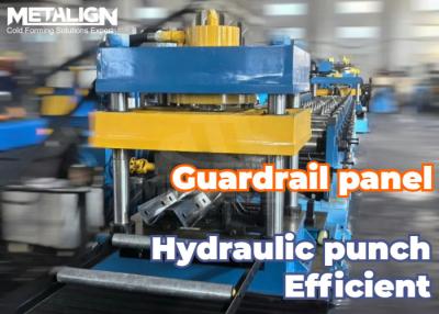 China Heavy Duty W Beam Roll Forming Machine With Tracking Hydraulic Cutter And Gearbox Drive for sale
