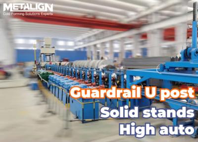 China High Speed W Shape Highway Guardrail Making Machine With Hydraulic Punching for sale
