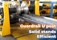China Heavy Duty W Beam Roll Forming Machine With Hydraulic Pre Cutting And Gearbox Drive for sale