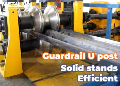 China Heavy Duty W Beam Roll Forming Machine With Hydraulic Pre Cutting And Gearbox Drive for sale