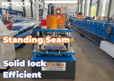 China Windproof Standing Seam Roll Forming Machine With Chain Drive And 18 Stations for sale