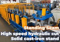 China Standing Seam Roofing Roll Forming Machine With Hydraulic Punching And Cutter For Galvanized Steel Roofing for sale