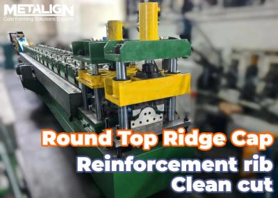 China Chain Drive Roll Former For Round Ridge Cap With Hydraulic Shearing And Reinforced Rib Forming for sale